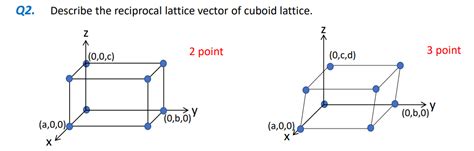 [solved] Q2 Describe The Reciprocal Lattice Vector Of Cuboid Lattice