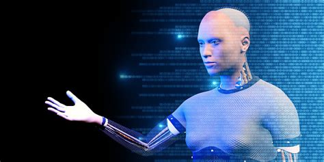 humanoid robots and binary code ai big data analysis and artificial
