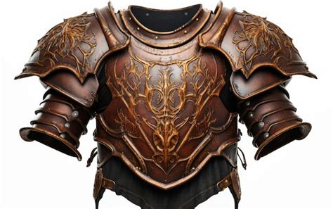 Premium Photo Close Up Of Leather Armor On White Background