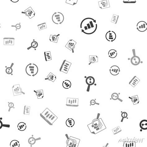 Set Graph Chart Infographic Document With Search Data Analysis • Wall