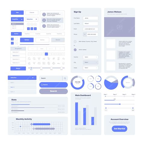 Premium Vector Ui Kit User Layout Elements For Web Design Projects And Mobile Application