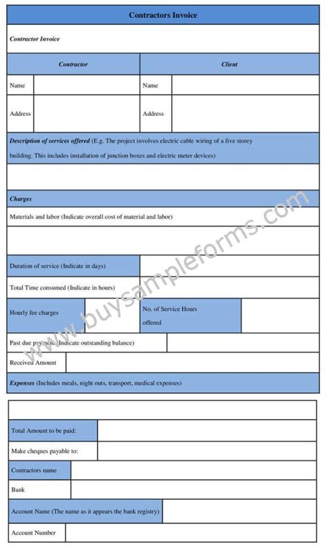 Simple Contractor Invoice Template Kotitrans