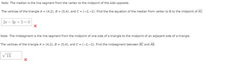 [solved] Note The Median Is The Line Segment From The Ve
