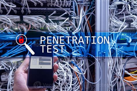 Penetration Test Cybersecurity And Data Protection Hacker Attack Prevention Futuristic Server