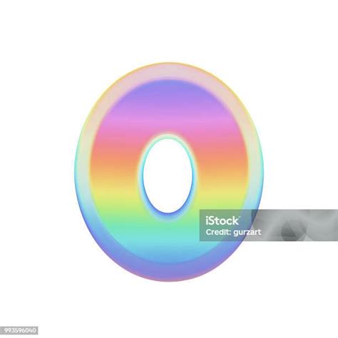 알파벳 수 0입니다 무지개는 밝은 비누 거품의 만든 폰트입니다 3d 렌더링에 고립 된 흰색 배경 0명에 대한 스톡 사진 및 기타
