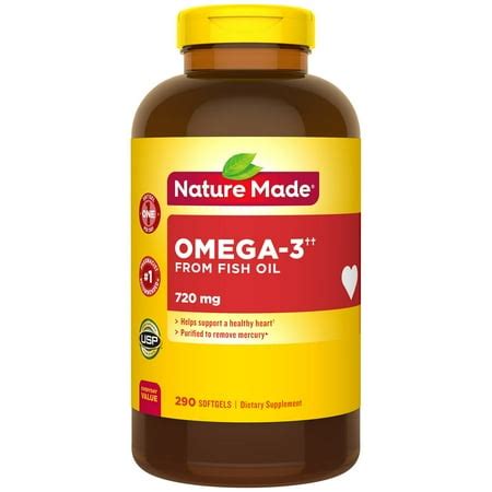 Nature Made Omega-3†† from Fish Oil 720 mg Softgels, 290 Count for ...