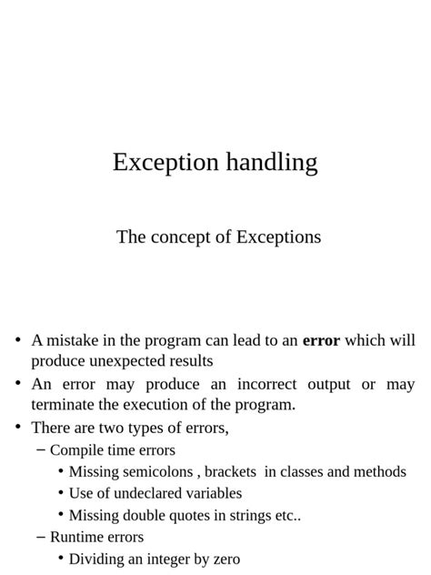 Java Exception Handling Explained Pdf Parameter Computer