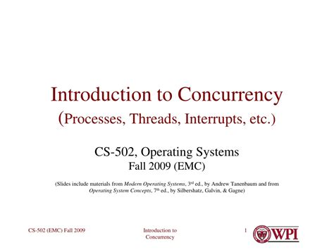 ppt introduction to concurrency processes threads interrupts etc