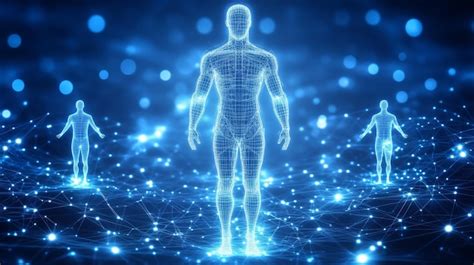 3d Model Of A Human Wireframe Mesh Scanned For Medical Blueprints