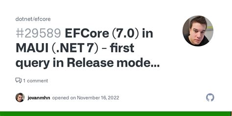Efcore 70 In Maui Net 7 First Query In Release Mode Always