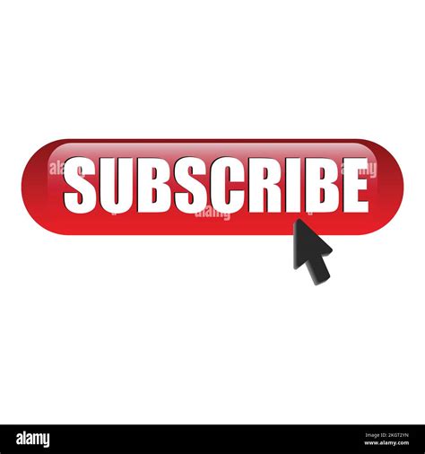 Youtube Red Subscribe Button With Black Cursor Arrow And Text Effect On