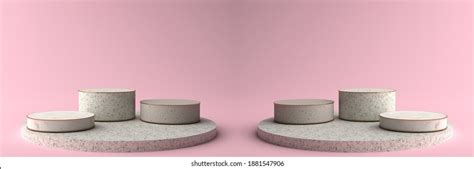 분홍색 바닥에 디스플레이 제품을 위한 원형 스톡 일러스트 1881547906 Shutterstock