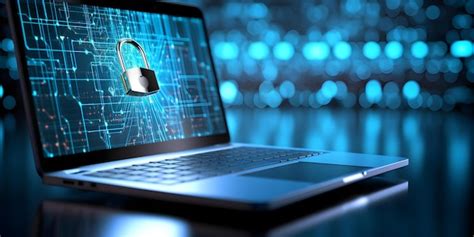 Cybersecurity Concept Laptop With Hacker Code On Screen With Space For