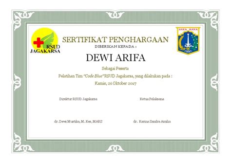 Sertifikat Code Blue Pdf