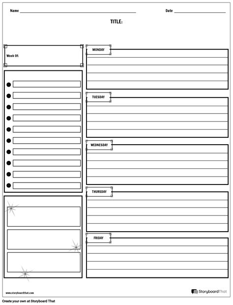 Ugentlig Tidsplan Storyboard By Da Examples