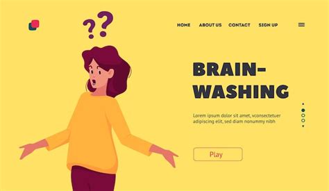 Premium Vector Brain Washing Landing Page Template Solving Problem