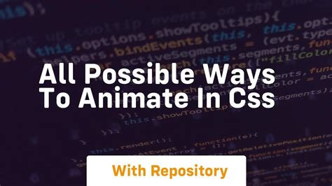 All Possible Ways To Animate In Css Youtube