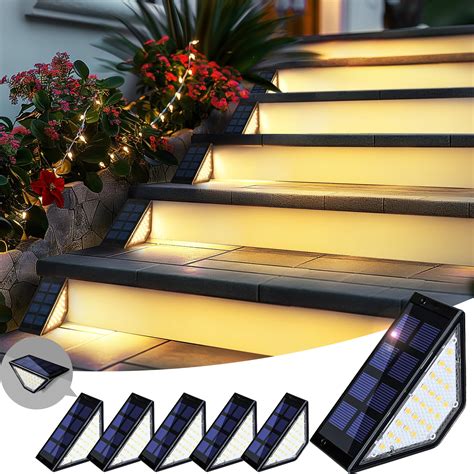 Patiowin Solar Step Lights For Outside24 Leds Solar Deck Lights
