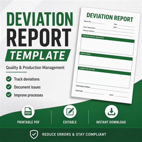 Deviation Report Template Incident Report Root Cause Analysis
