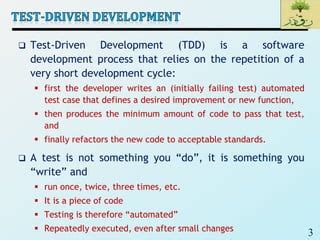 SE Lec Test Driven Development TDD PPT