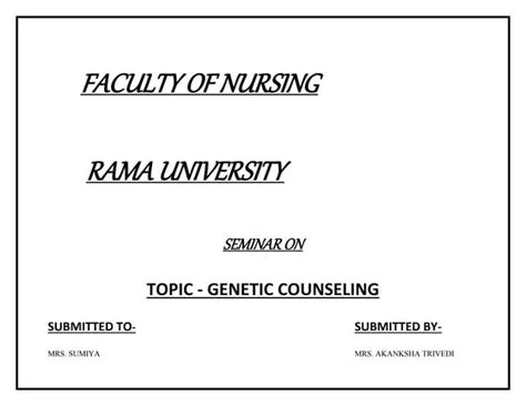 Genetic Counselingdocx Akanksha Trivedi Ppt