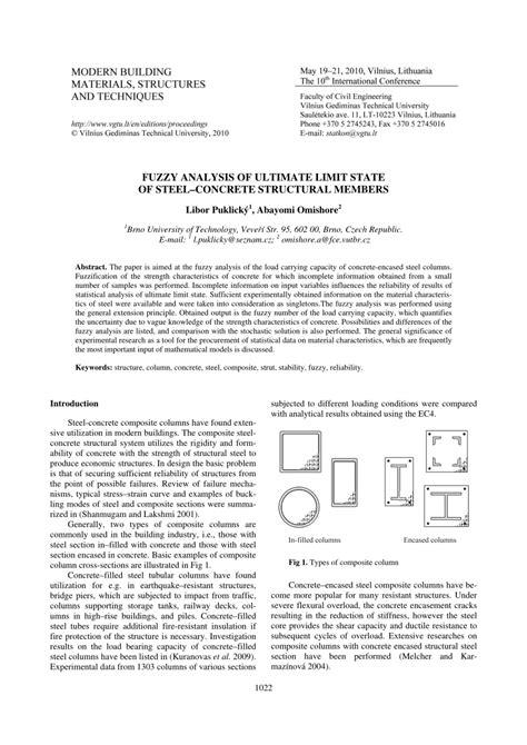 Pdf Fuzzy Analysis Of Ultimate Limit State Of Steel Concrete