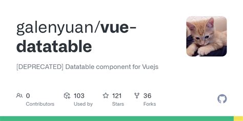 github galenyuan vue datatable [deprecated] datatable component for vuejs