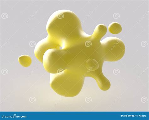 3d Image Of Yellow Blob Parametric Solid Geometry Stock Illustration