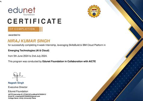 niraj kumar singh on linkedin internship ai cloudcomputing