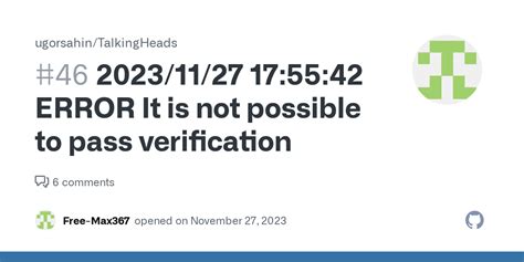 20231127 175542 Error It Is Not Possible To Pass Verification