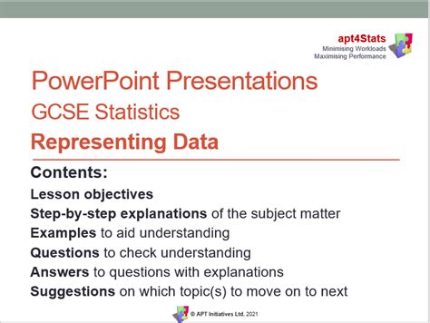 Apt4Stats Set Of 13 PowerPoint Presentations On Representing Data For GCSE Statistics APT