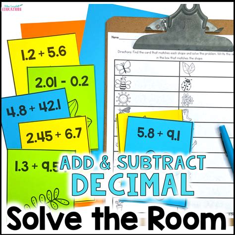 adding and subtracting decimals solve the room spring math games