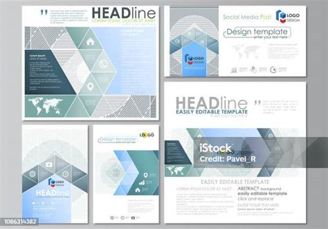 소셜 미디어 게시물 집합 비즈니스 템플릿입니다 추상 디자인 서식 파일 인기 있는 형식 벡터 레이아웃 최소한의 배경 라인입니다