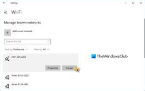 Forget Wireless Network Profiles In Windows