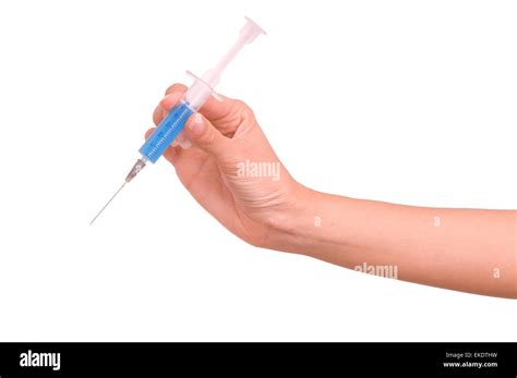 Woman Holds The Syringe For Making Injections Stock Photo Alamy