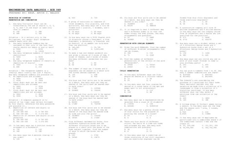Ece069 Permutation Combination Practice Pdf
