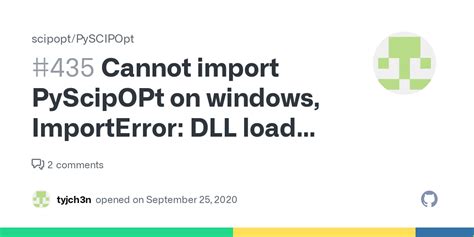 cannot import pyscipopt on windows importerror dll load failed