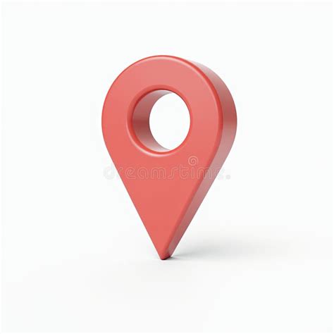 A Red 3d Map Pin Icon On A Plain White Background Symbolizing Location Or Navigation Stock