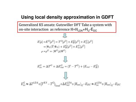 Ppt Ldagutzwiller Method For Correlated Electron Systems Formalism And Its Applications