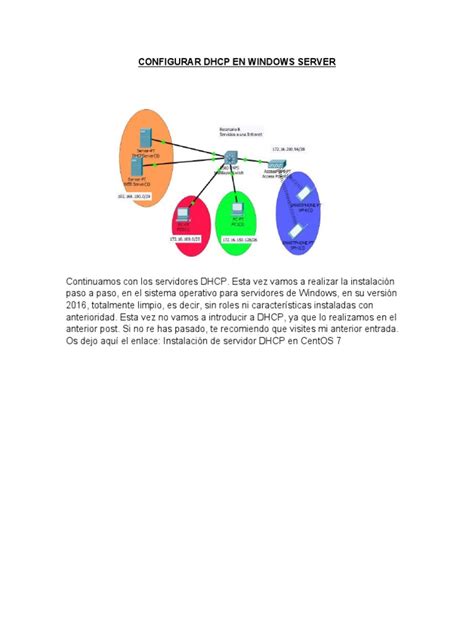 Configuración De Dhcp En Windows Server Pdf Dirección Ip Servidor