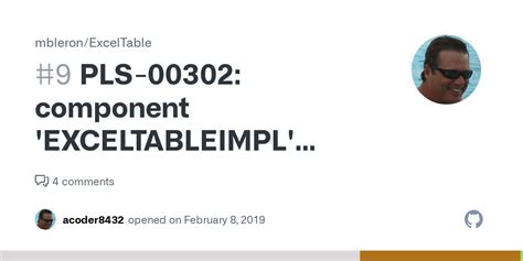 PLS Component EXCELTABLEIMPL Must Be Declared Issue Mbleron ExcelTable GitHub
