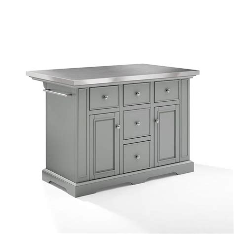 Kitchen Island With Storage And Dining Space Stainless Steel Top