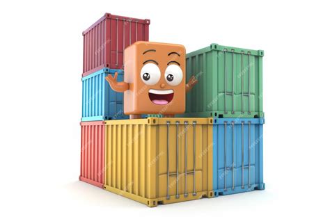 premium photo 3d cartoon shipping container checker on white background