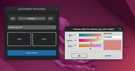 Made A Theme Maker With Customtkinter Want To Contribute Discussion 264 TomSchimansky