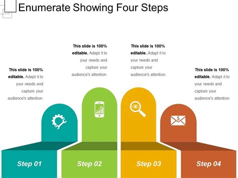Enumerate Showing Four Steps Powerpoint Slide Presentation Sample