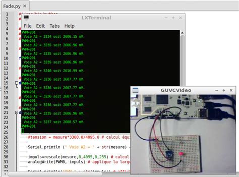 Programmer le pcDuino Python simple Sortie analogique Faire varier la luminosité d une LED