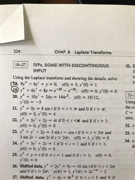 solved 224 chap 6 laplace transforms 31 32 using