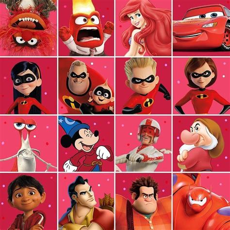 Red Disney Characters