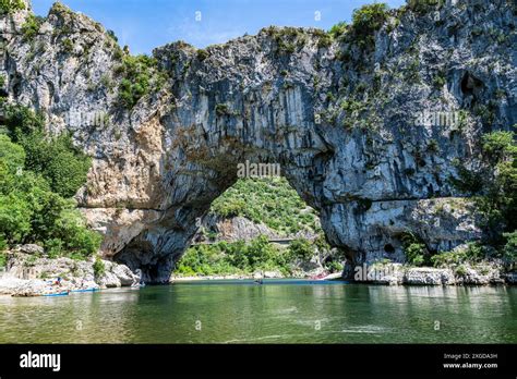 Aerial Of The Pont Darc Ardeche Gorge Gorges De Lardeche Ardeche