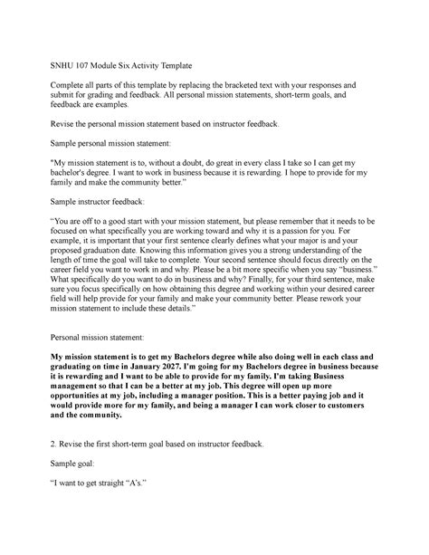 Module 6 Activity Mod 6 Assignment Snhu 107 Module Six Activity